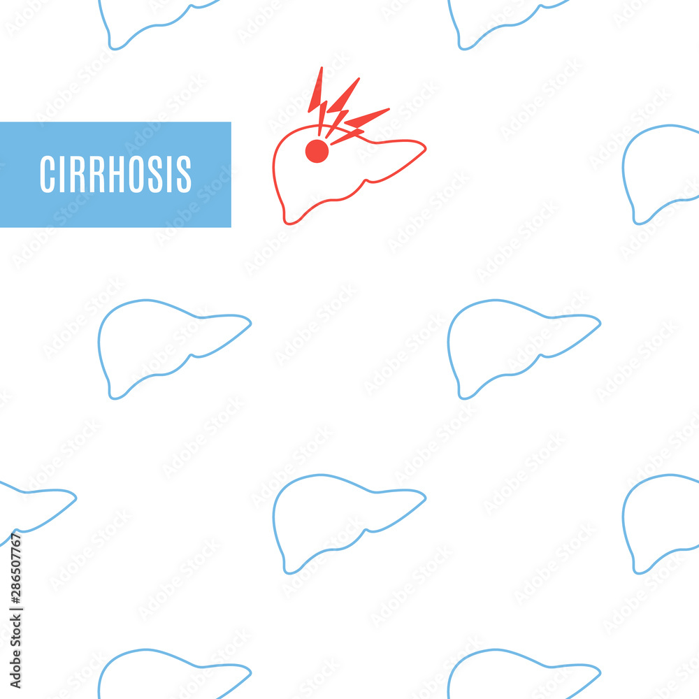 Cirrhosis liver disease awareness poster made in linear style on white ...