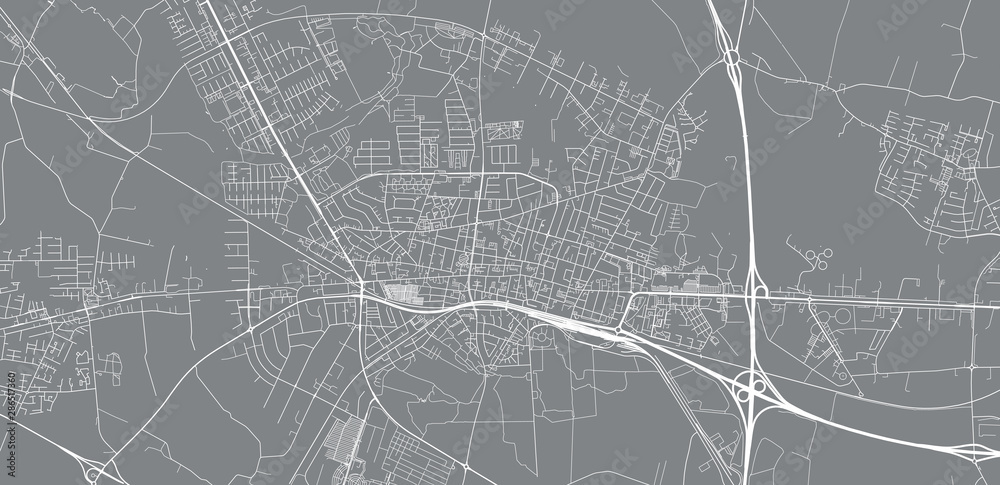 Poster Urban vector city map of Herning, Denmark – Wall Art | UkPosters