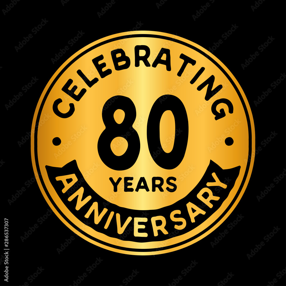 80 years anniversary logo design template. Eighty years logtype. Vector ...