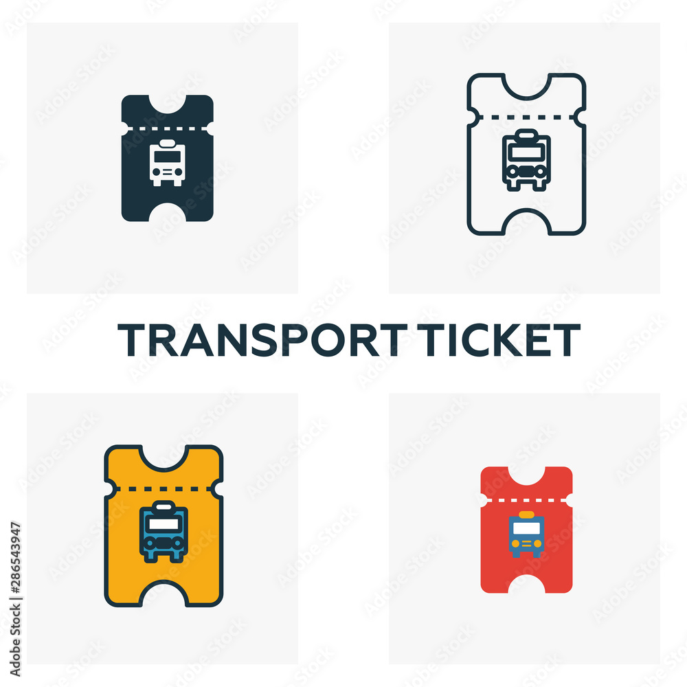 Transport Ticket outline icon. Thin style design from city elements ...