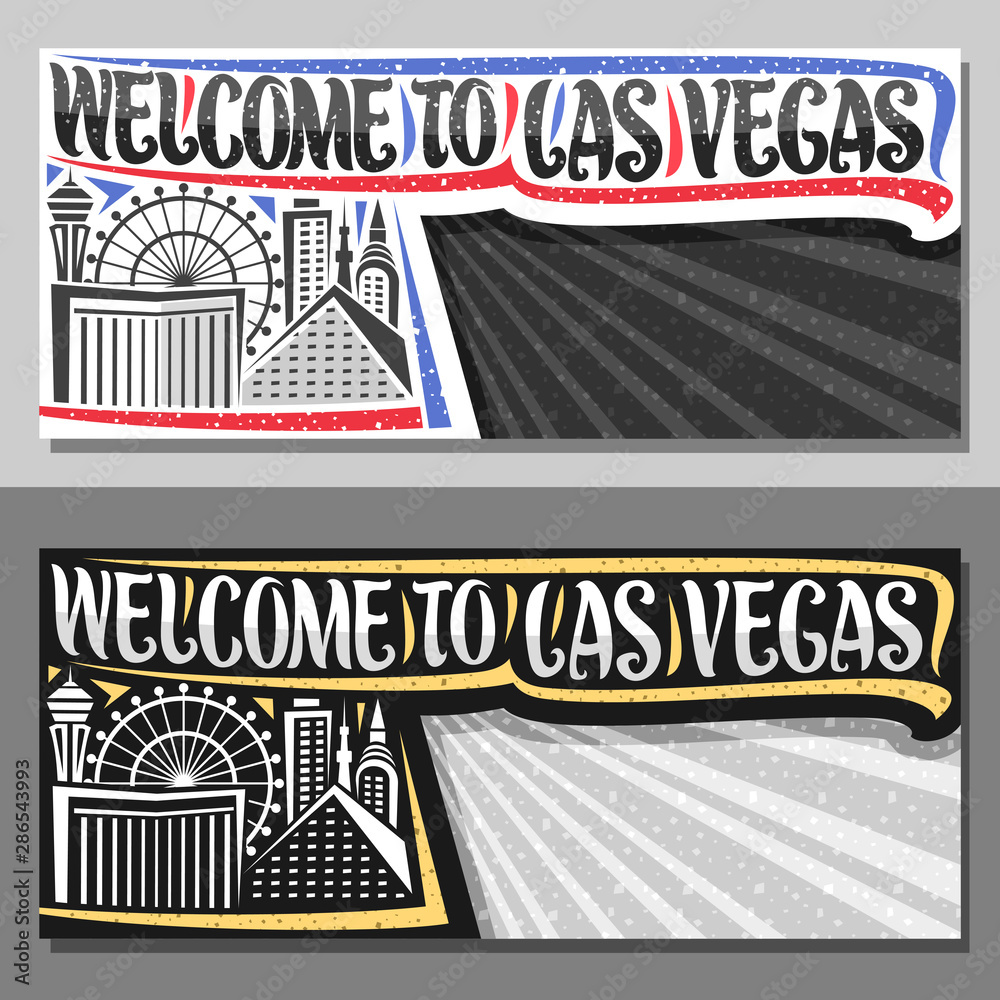 Vector layouts for Las Vegas with copy space, decorative sign board ...