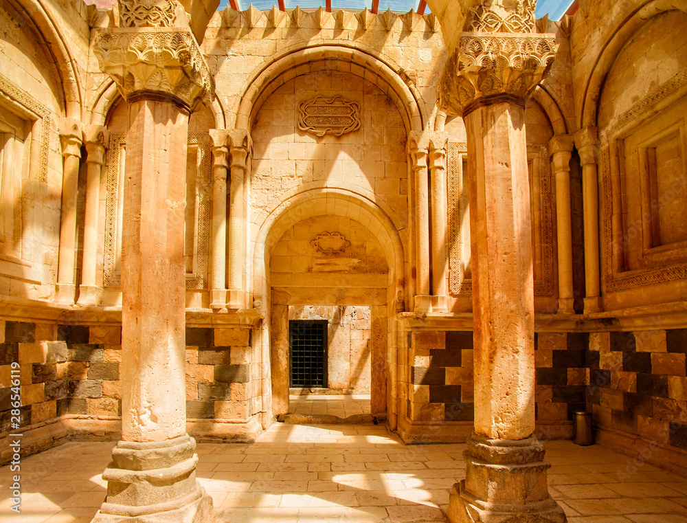 Ishak Pasha Palace, interiors, decorations and bas-reliefs, carved ...