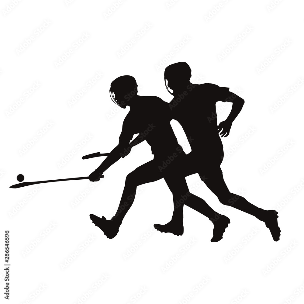 Hurling Player Silhouette Stock Vector | Adobe Stock
