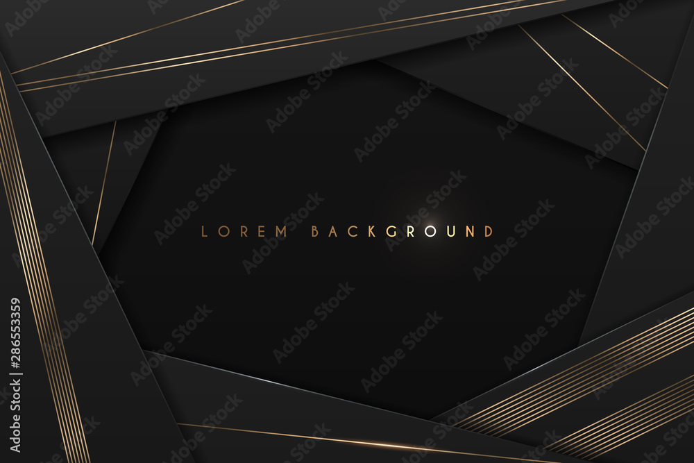 Black and gold abstract frame background Stock Vector | Adobe Stock