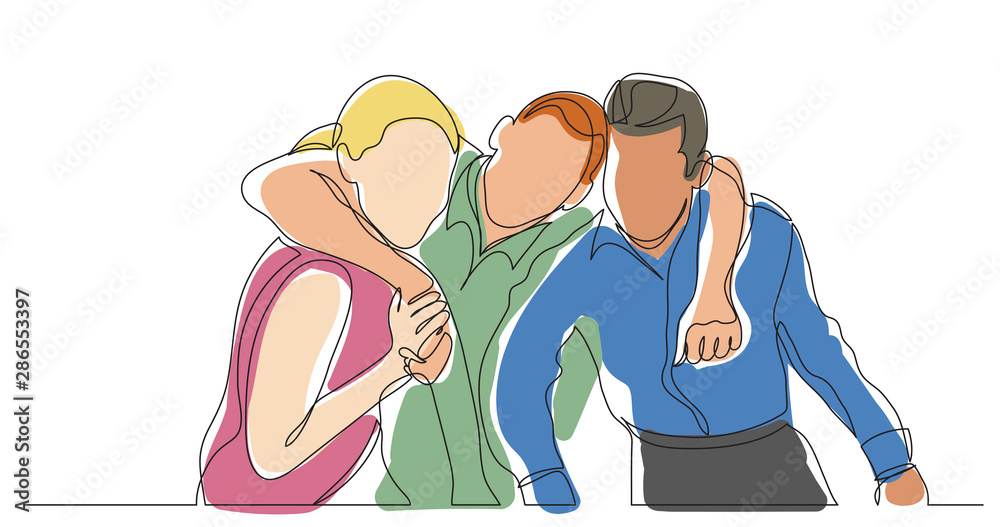 Three Friends Hugging