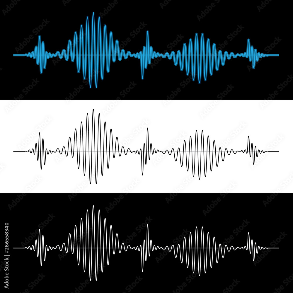 Poster Sound Wave Vibration Signal Vector Illustration – Wall Art ...