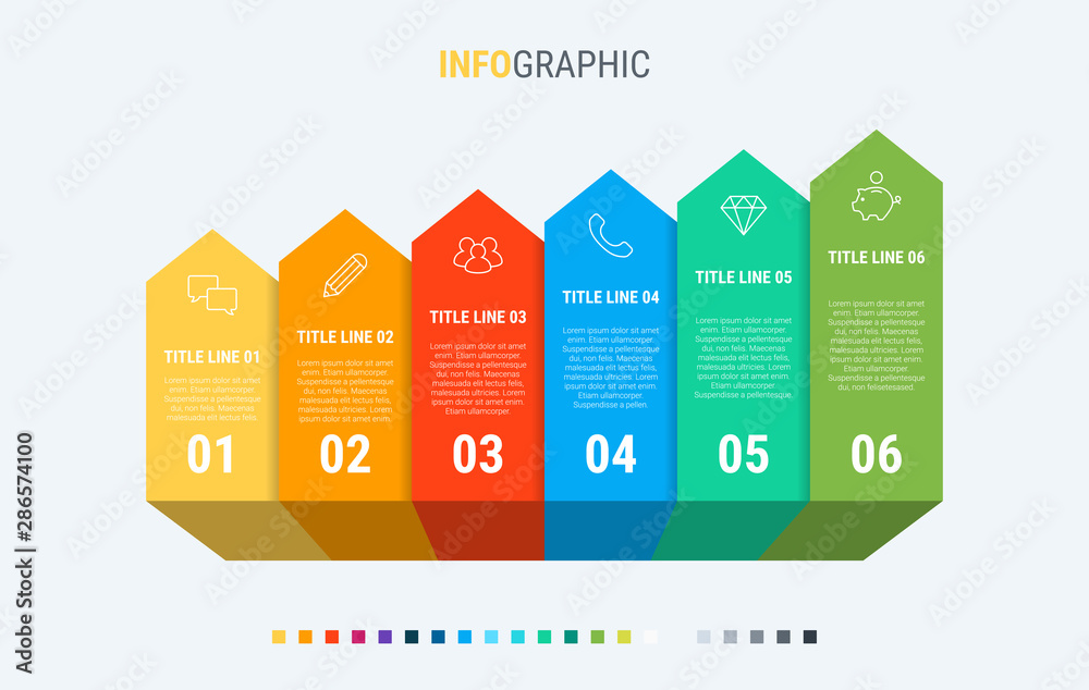 Vector infographics timeline design template with graph elements ...