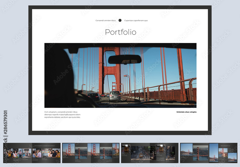 Dark Portfolio Layout Stock Template | Adobe Stock