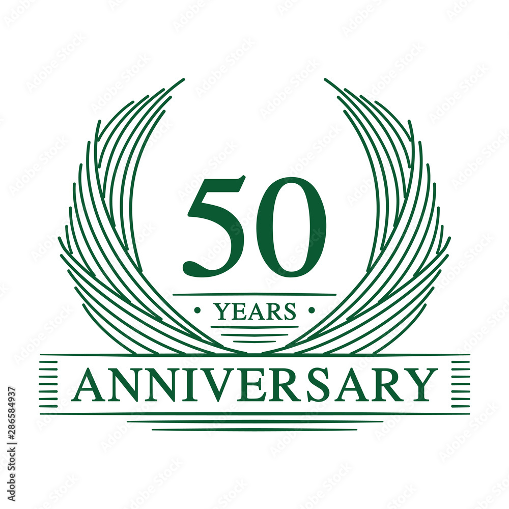 50 years design template. Fifty years jubilee logo. Vector and ...