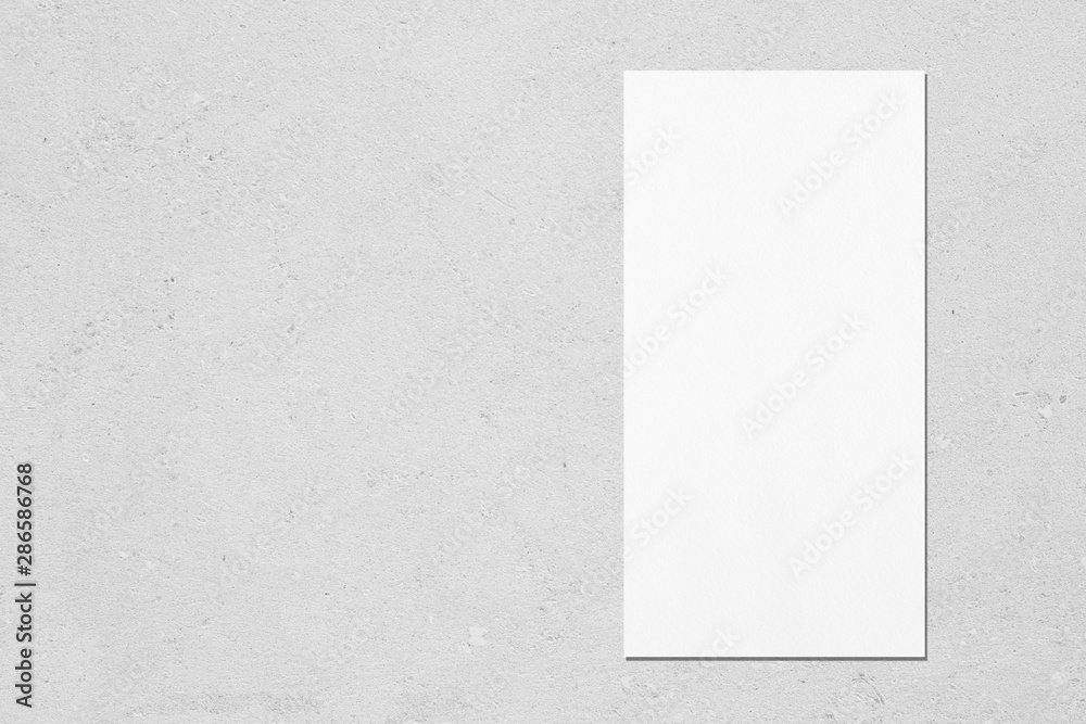 Empty white vertical rectangle price-list or menu mockup with soft ...