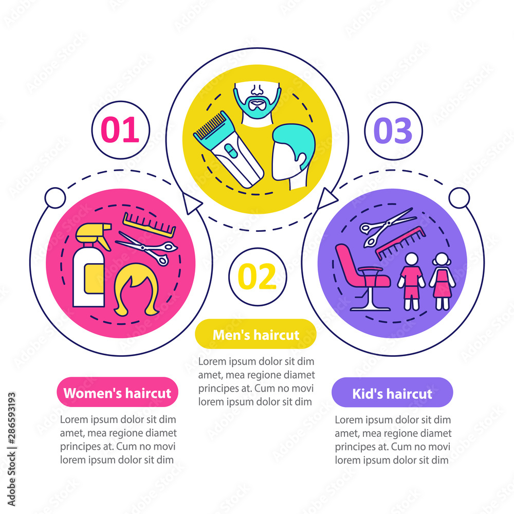 Hairdresser salon service vector infographic template. Business ...
