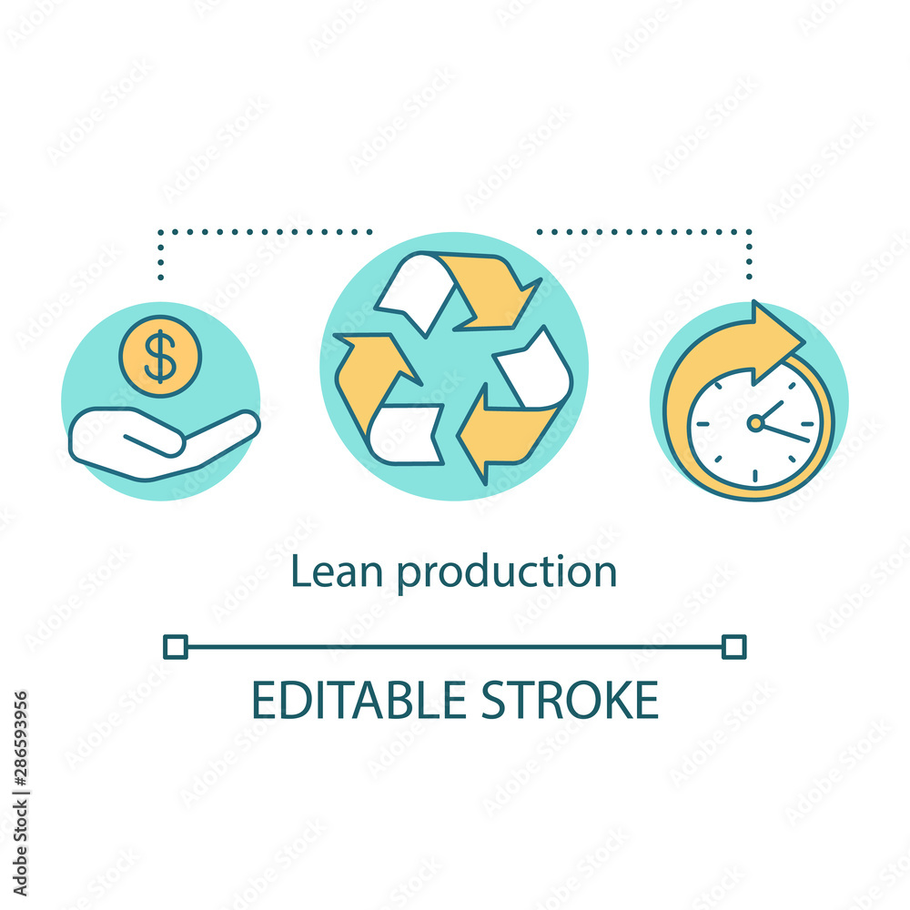 Lean production concept icon. Manufacturing method idea thin line ...
