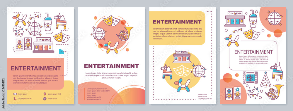 Entertainment industry template layout. Cinema, music and events. Flyer ...