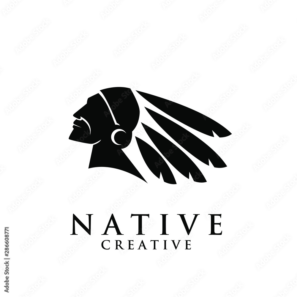native apache indian logo icon designs vector illustration template ...