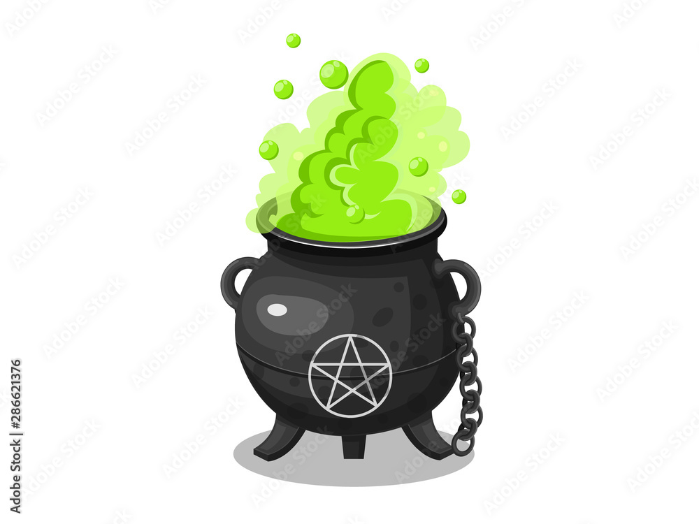 Cartoon witches cauldron. Concept cartoon witches cauldron for ...