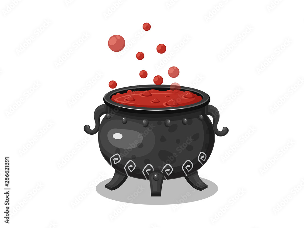 Cartoon witches cauldron. Concept cartoon witches cauldron for ...