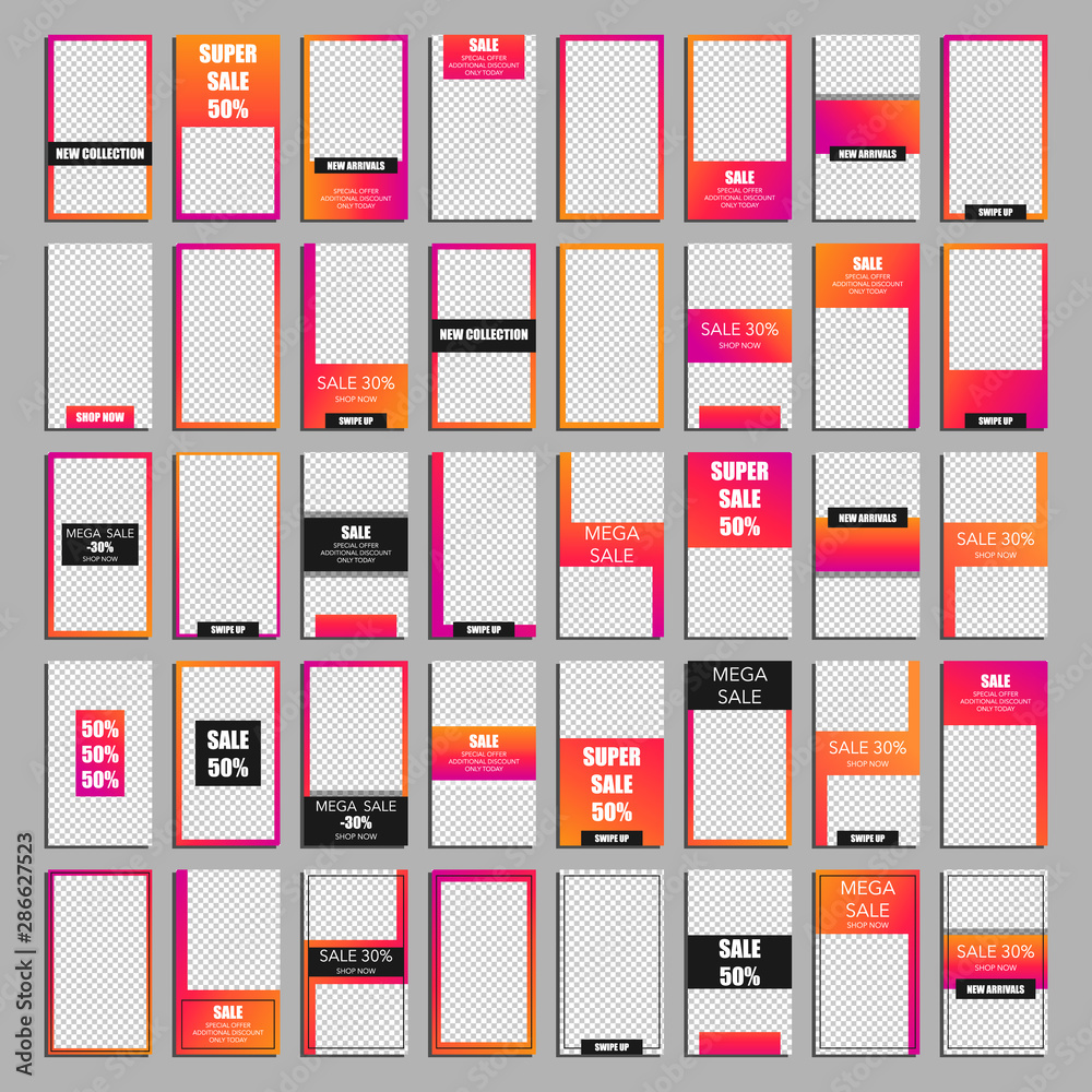 Commercial stories design, eps 10. Editable story cover design for ...