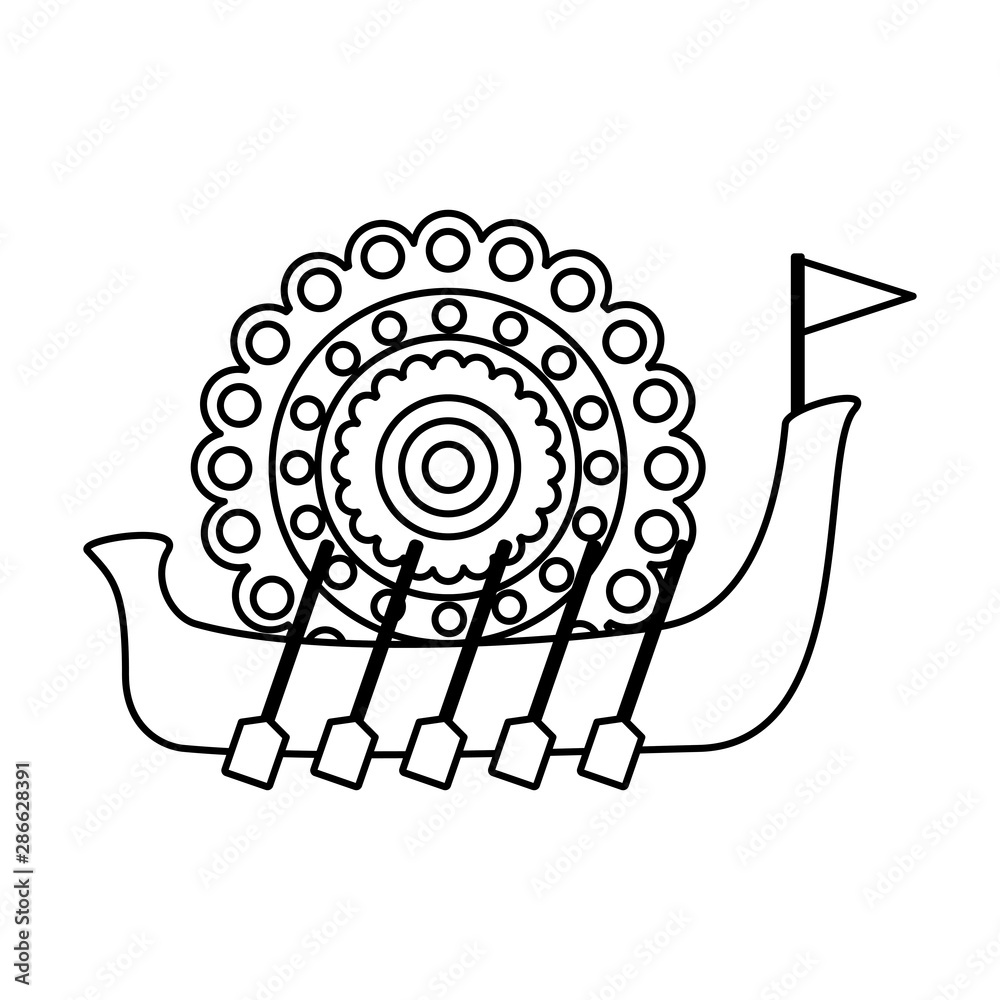 Snakeboat of onam celebration design Stock Vector | Adobe Stock