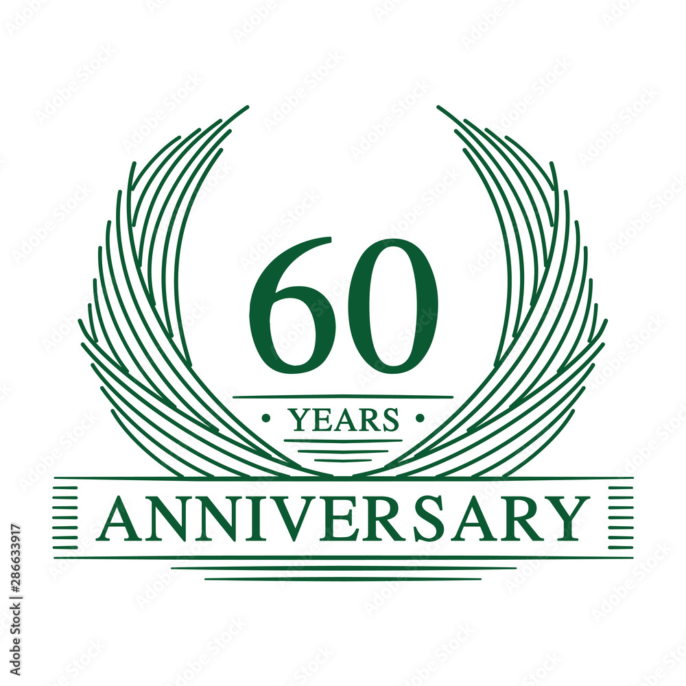 60 years design template. Sixty years jubilee logo. Vector and ...