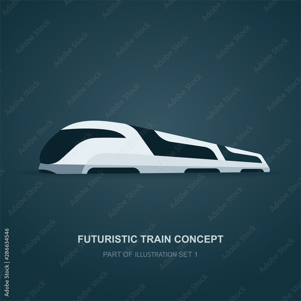 Futuristic train. High speed train vector illustration. New generation ...