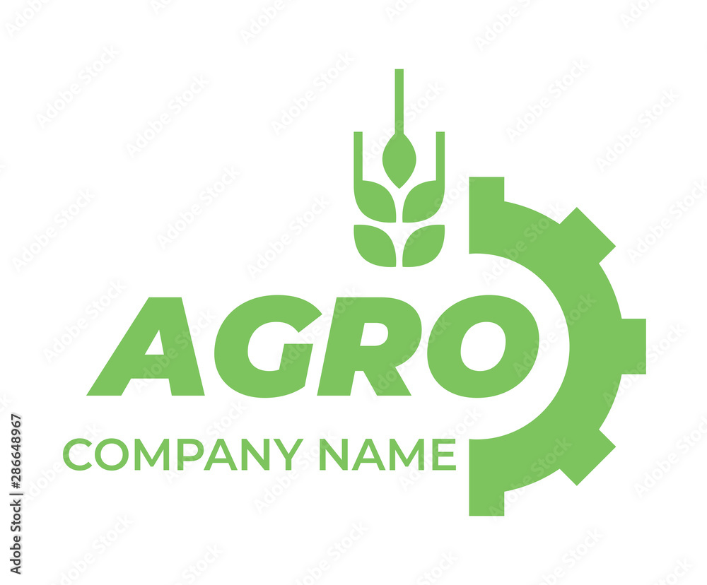 Logo template for agro company. Green vector isolated icon. Stock ...