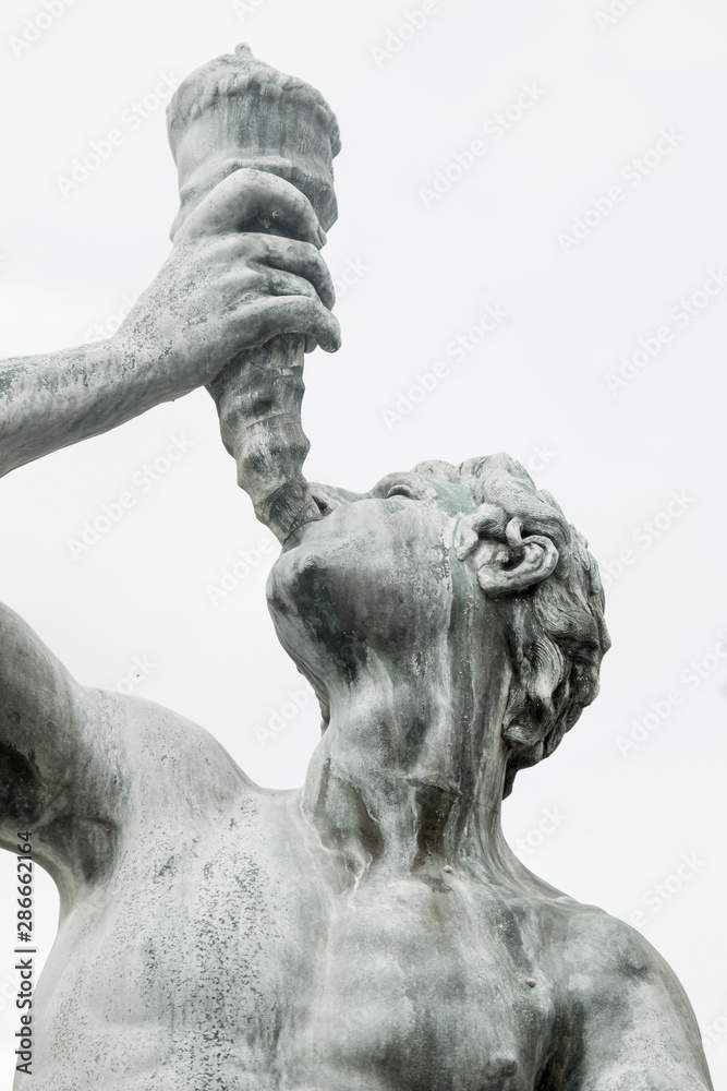 Ancient statue of the horn of plenty (cornucopia) as symbol of ...
