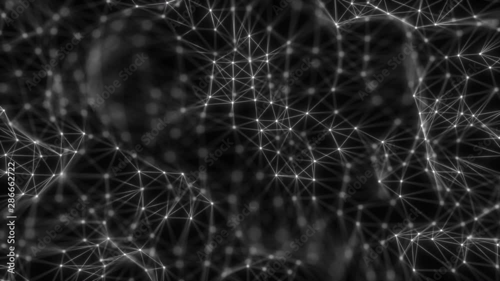 Animation of a black and white background intro including various grids ...