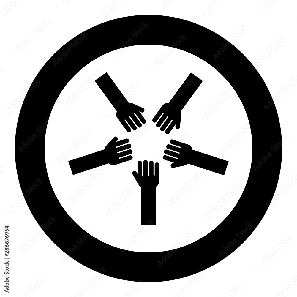 Round Black Number Five Icon