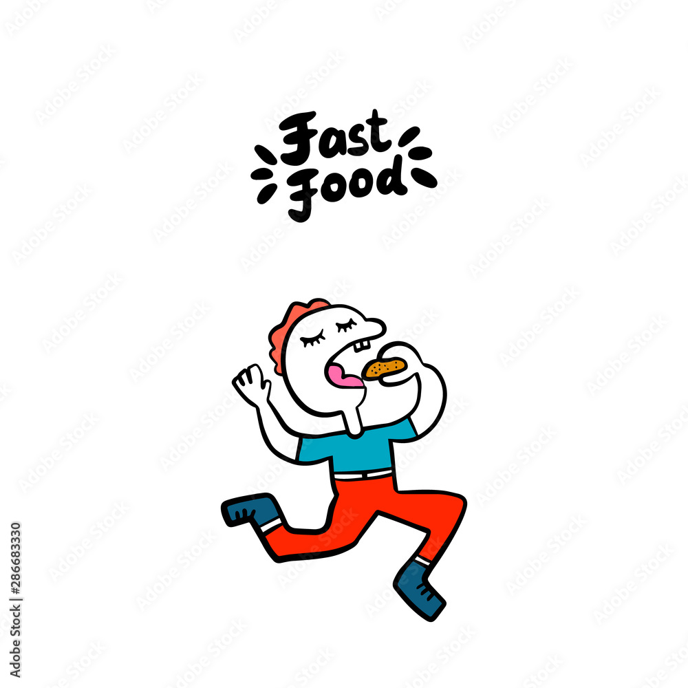 Cartoon Man Running Fast