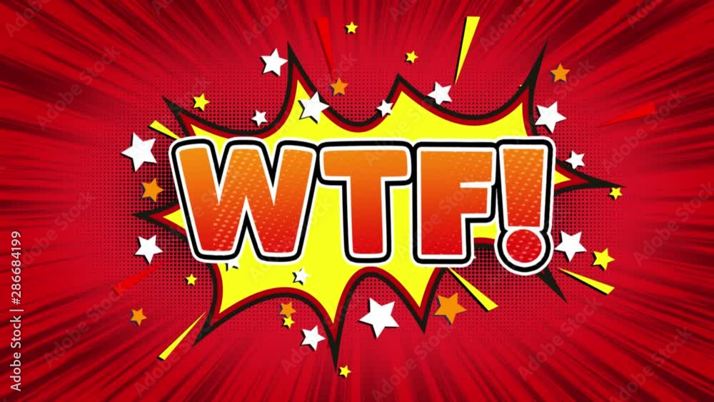 WTF! Text Pop Art Style Expression. Retro Comic Bubble Expression ...