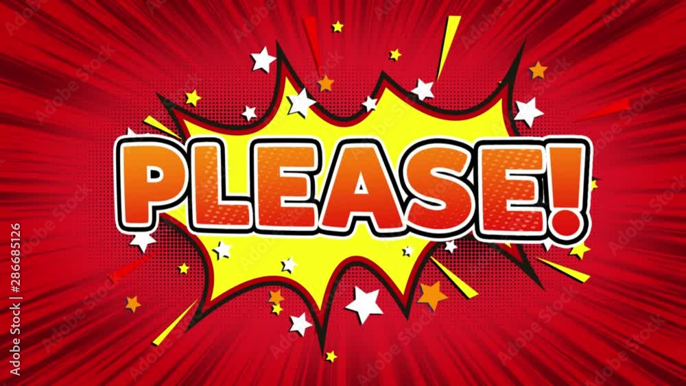 Vidéo Stock Please! Text Pop Art Style Expression. Retro Comic Bubble ...