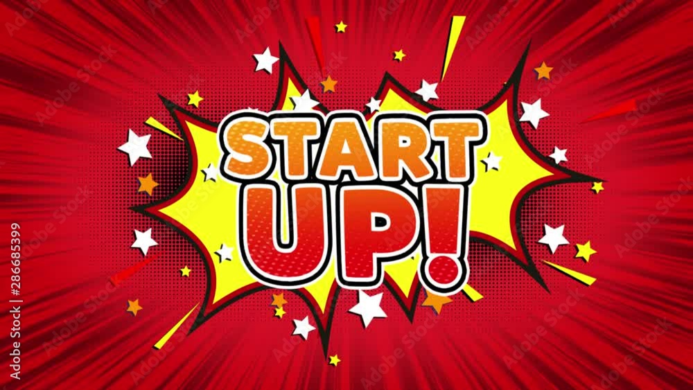 Start Up! Text Pop Art Style Expression. Retro Comic Bubble Expression ...