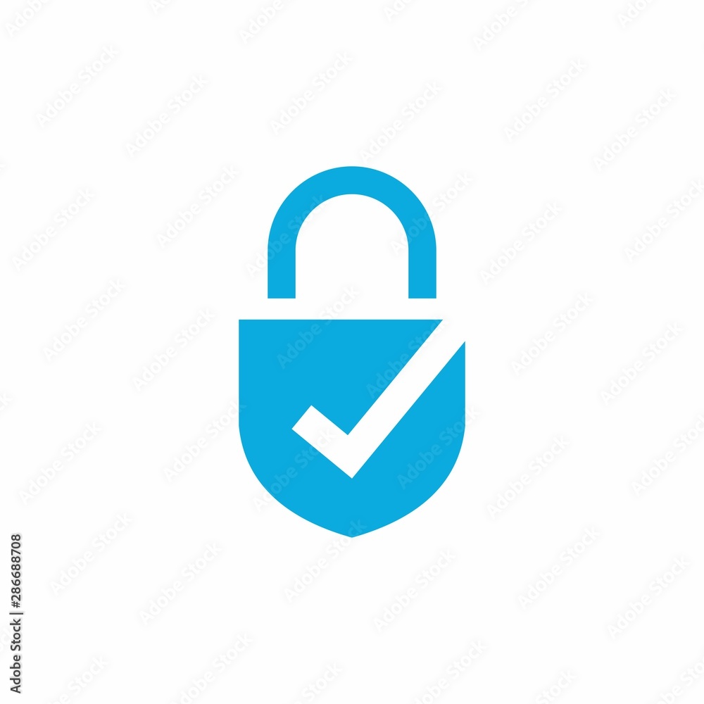 blue lock icon on white background Stock Vector | Adobe Stock