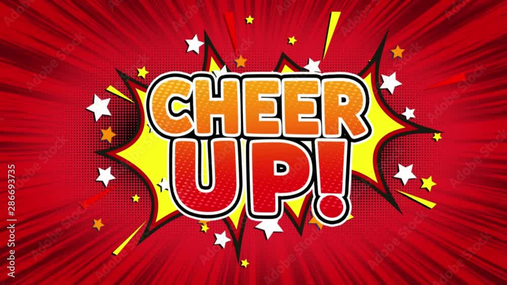 Cheer Up! Text Pop Art Style Expression. Retro Comic Bubble Expression ...