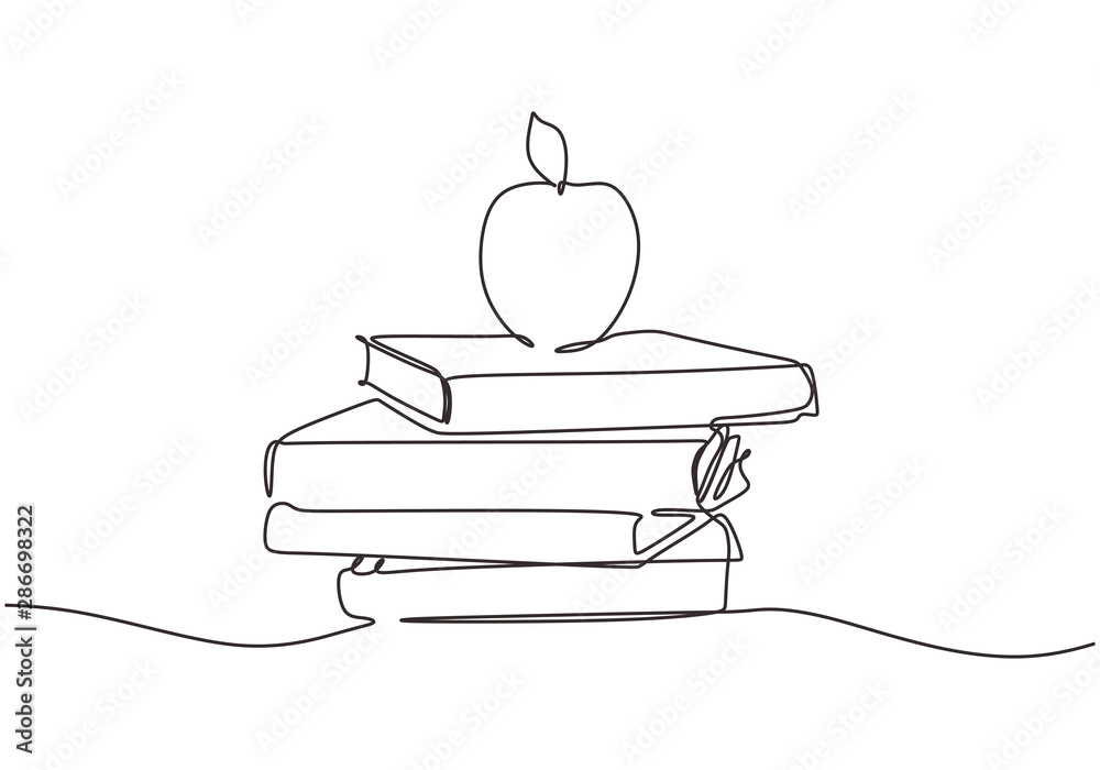 Stack Of School Books Black And White