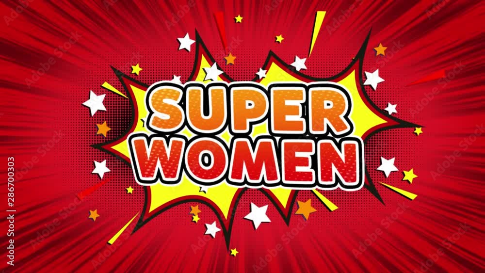 Super Women Text Pop Art Style Expression. Retro Comic Bubble ...