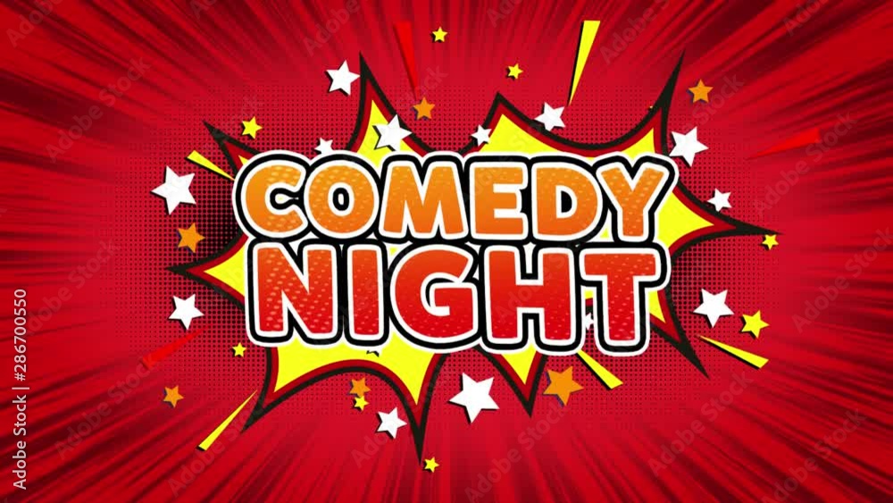 Comedy Night Text Pop Art Style Expression. Retro Comic Bubble ...