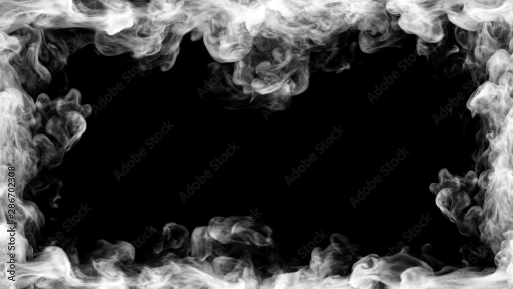 Smoke frame design. 3D illustration Stock Illustration | Adobe Stock