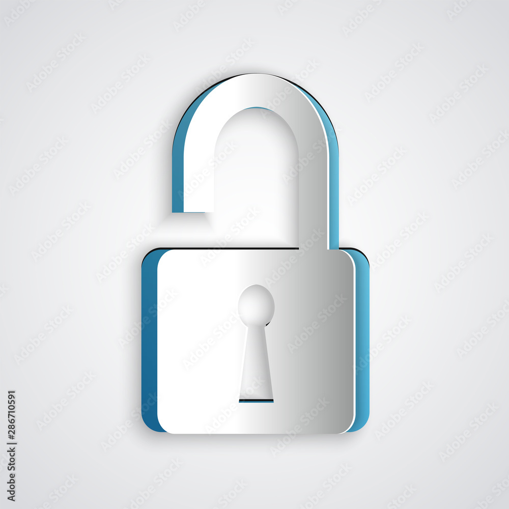 Open Lock Icon Grey