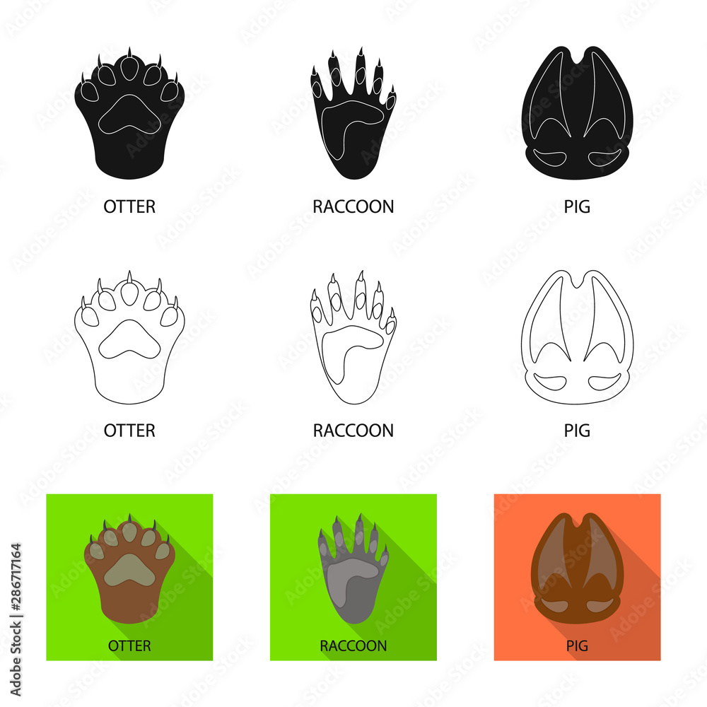 Vector design of step and walk logo. Set of step and fauna stock vector ...