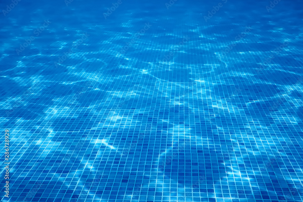 Underwater Swimming Pool Blue Tile, Water Ripples of Swimming Pool ...