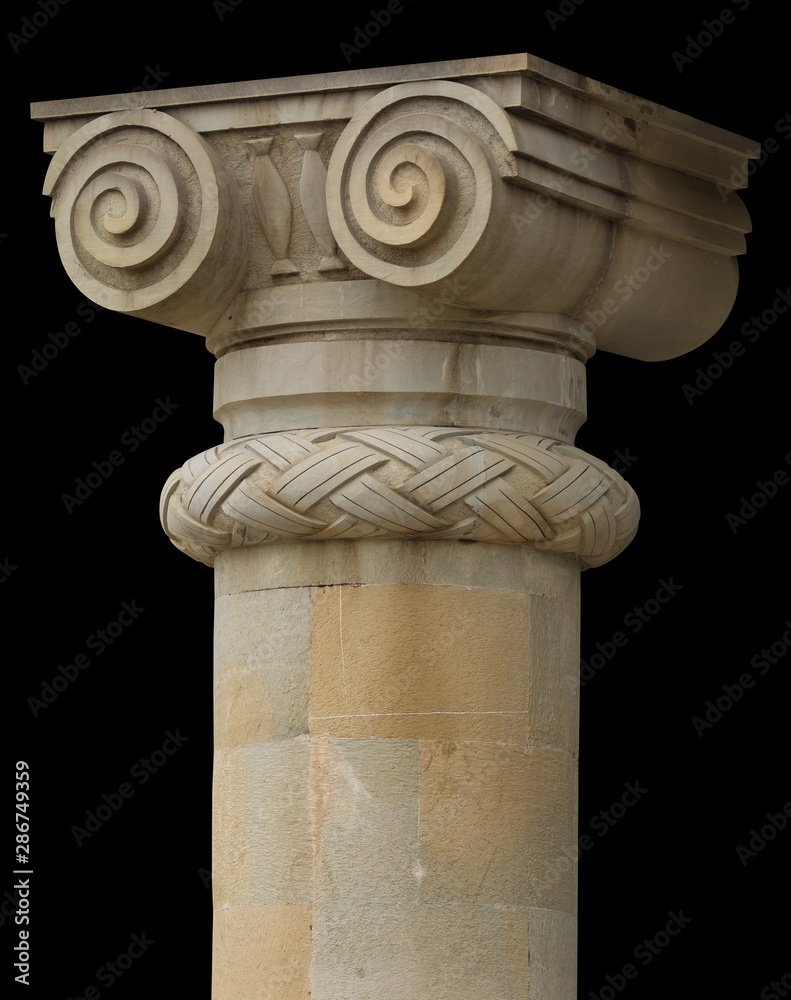Elements of architectural decorations of buildings, columns and ...
