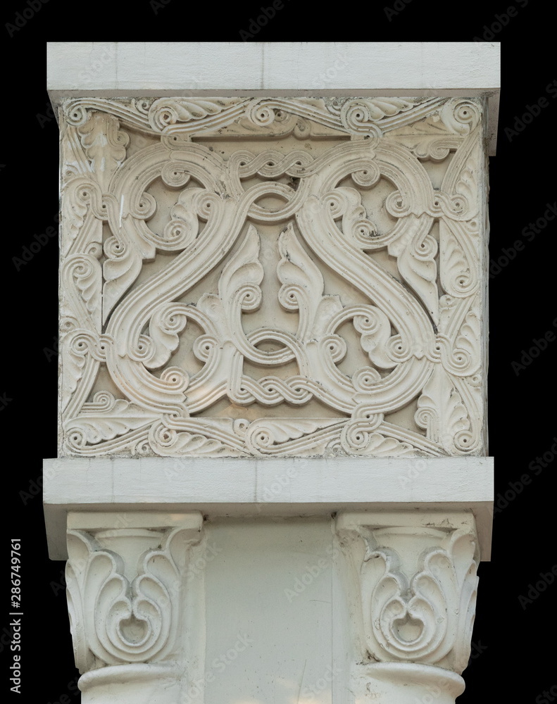 Elements of architectural decoration of buildings, columns, patterns ...