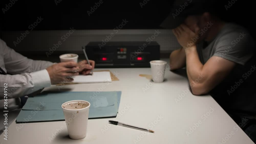 Police Station Custody Interview Room - Angry Detective Questioning ...