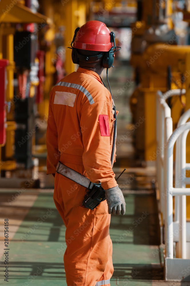 Employee working on board FPSO vessel Stock Photo | Adobe Stock