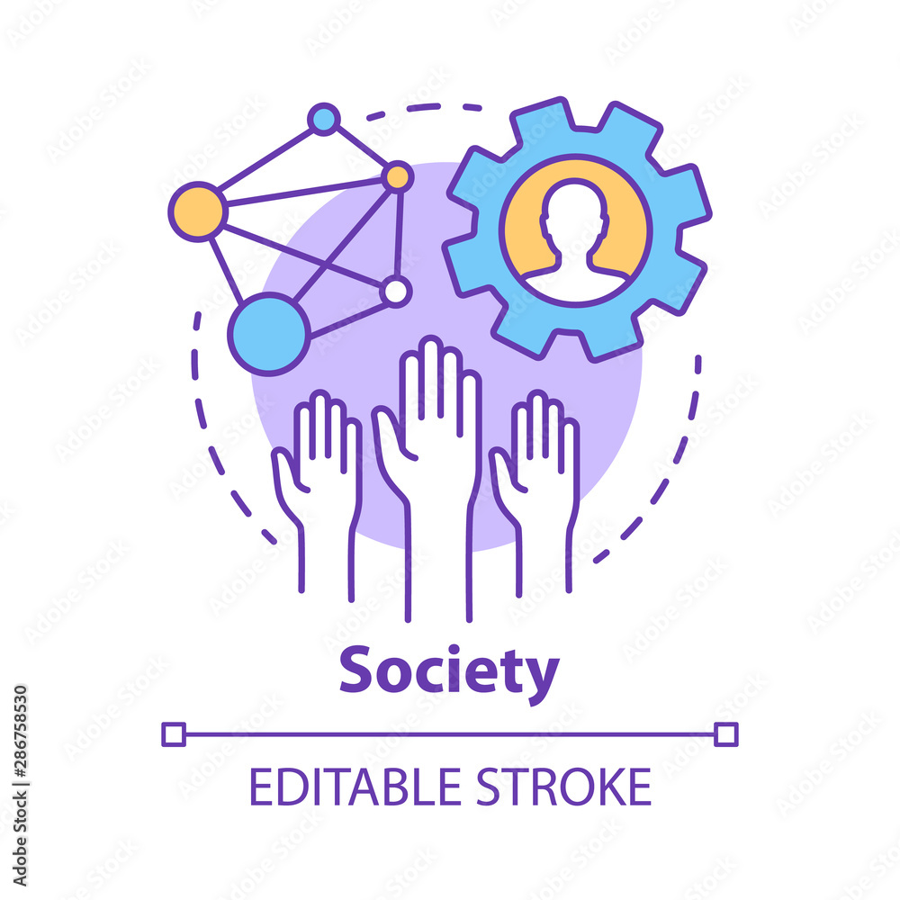 Society concept icon. Community, social integration and relations idea ...