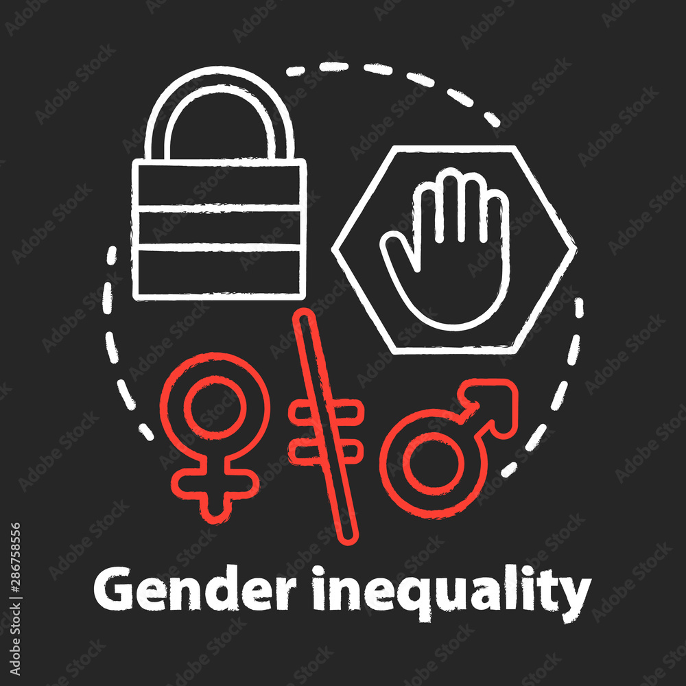 Gender Inequality Chalk Concept Icon Sex Discrimination Idea Unequal