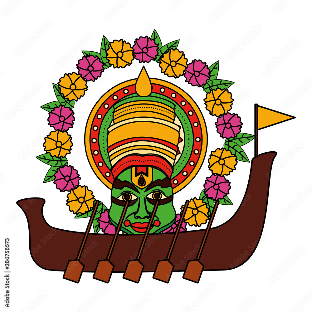Snakeboat of onam celebration design Stock Vector | Adobe Stock