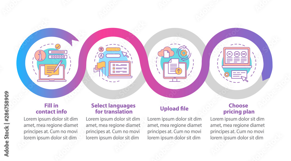 Translation service vector infographic template. Business presentation ...