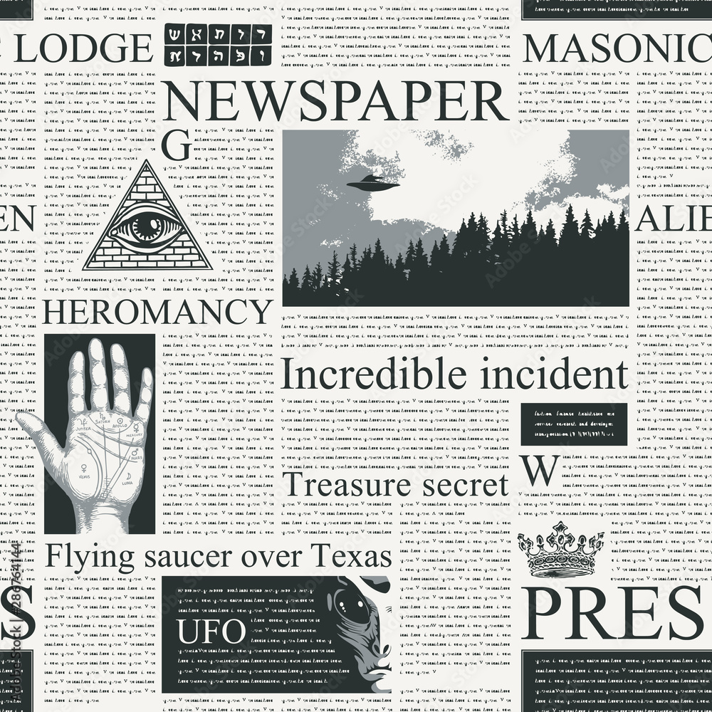 Vector seamless pattern with newspaper columns. Repeatable newspaper ...